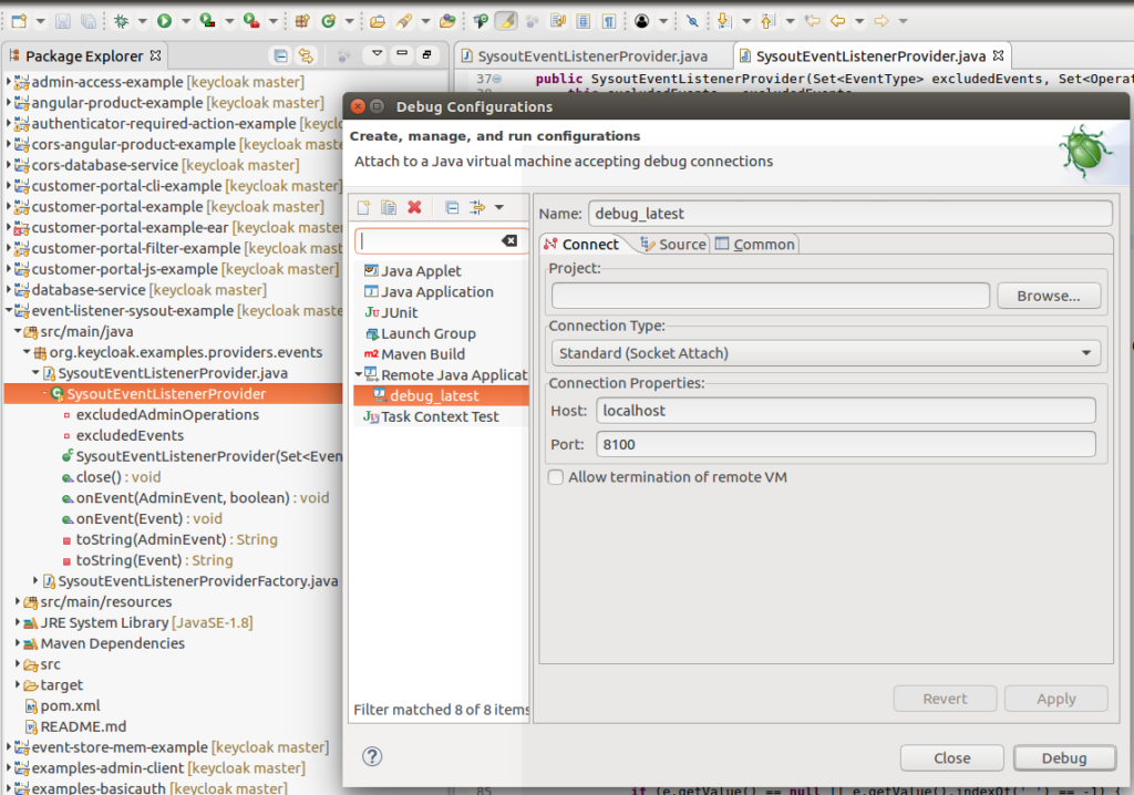 Using Eclipse to debug Keycloak SPIs - JANUA