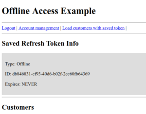 Examples of offline token usage in Keycloak - JANUA