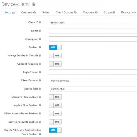 Device code flow in keycloak - JANUA